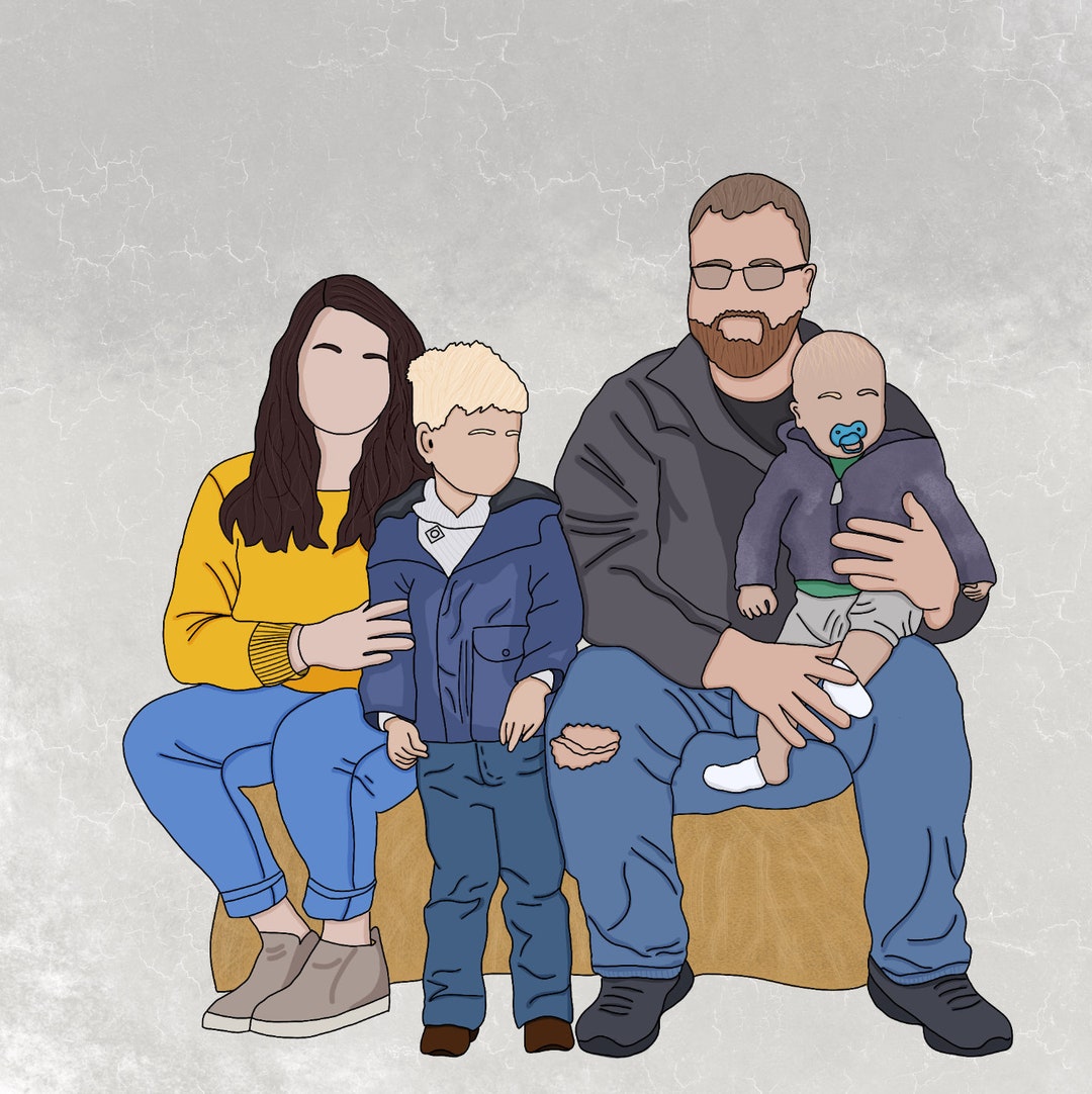 Digital Portrait | Custom Faceless Portrait | Digital Drawling | Family ...