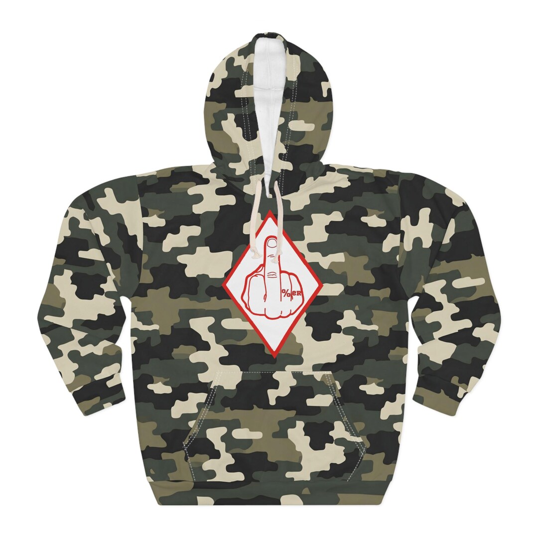 One Percenter Diamond Unisex Hoodie, Red White Biker Sweatshirt ...