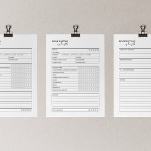 Book Rating, Printable Detailed Book Review, Book Review, Reading ...