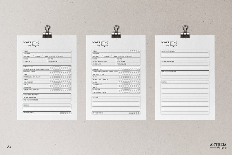 Book Rating, Printable Detailed Book Review, Book Review, Reading ...