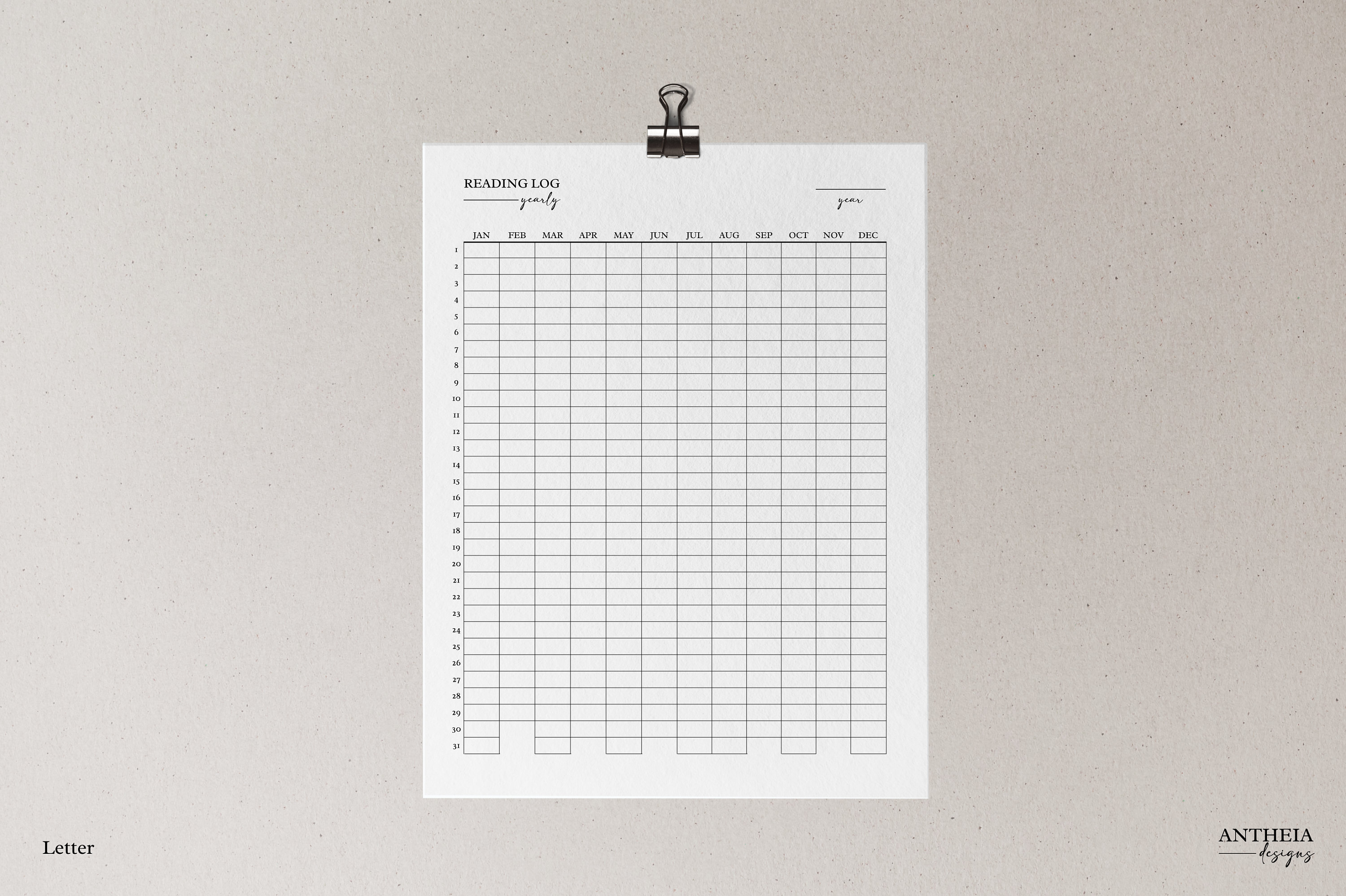 Yearly Reading Log: Printable Book Tracker (digital Download) - Etsy