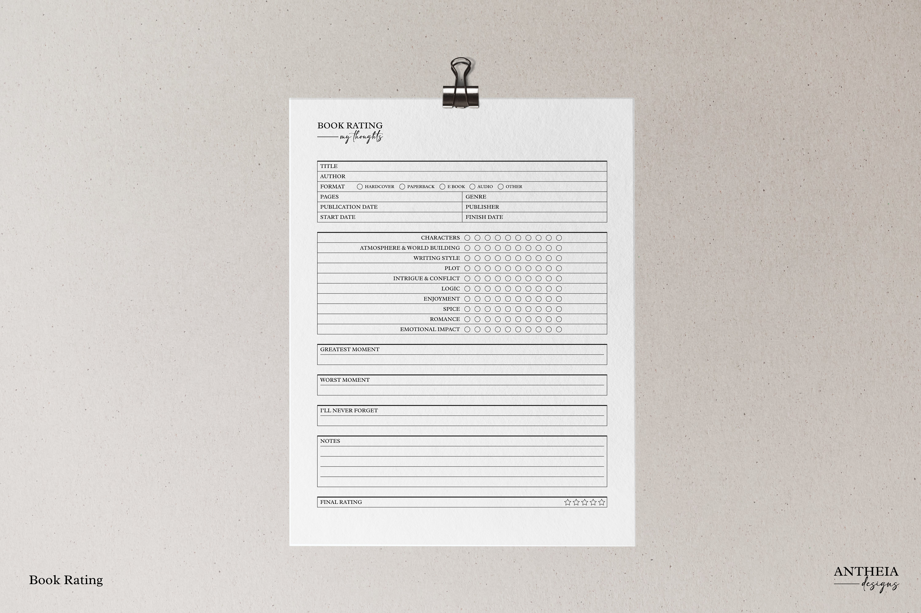 Printable Reading Log & Book Journal Collection - Etsy