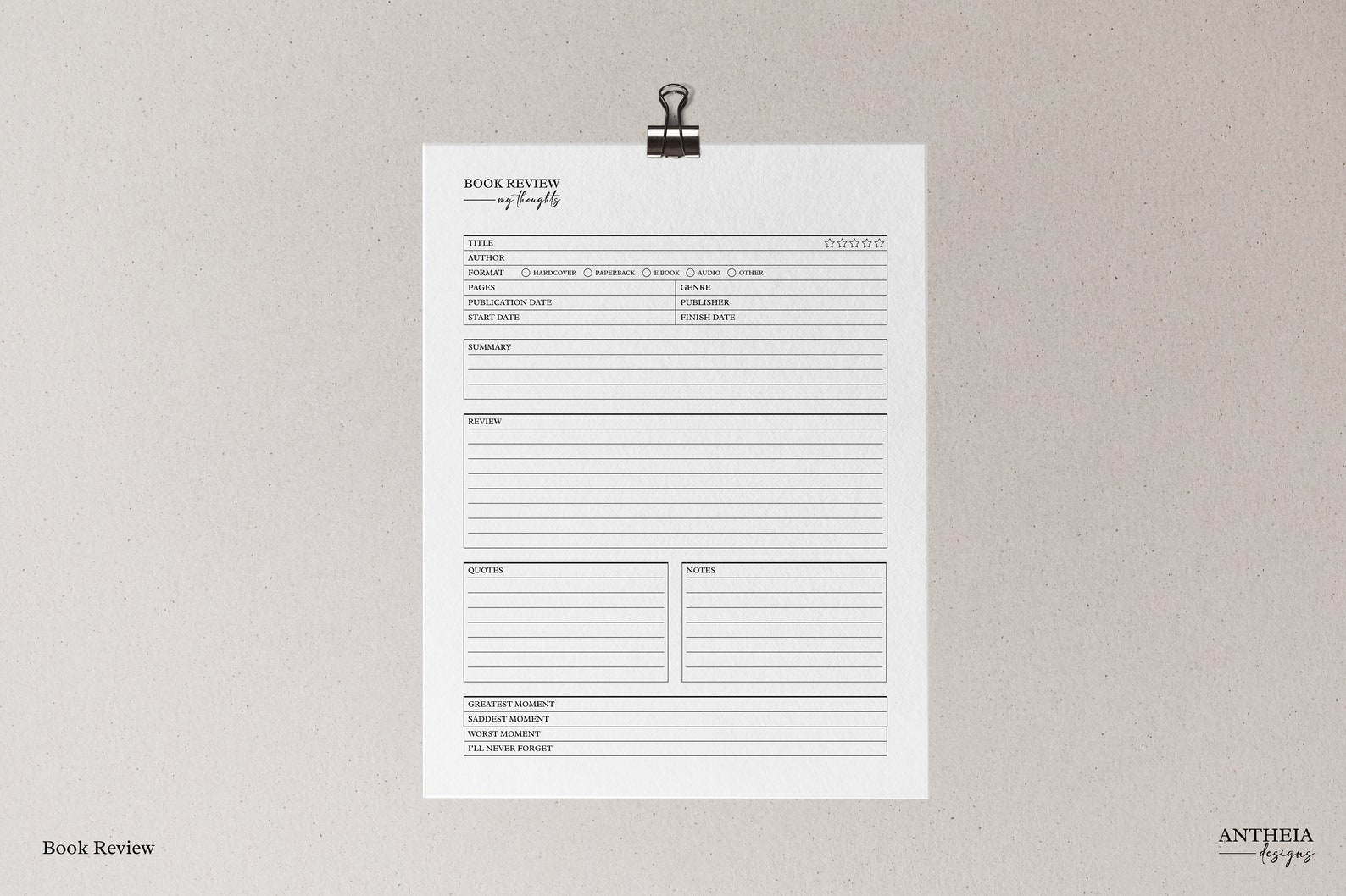 Printable Reading Log & Book Journal Collection - Etsy