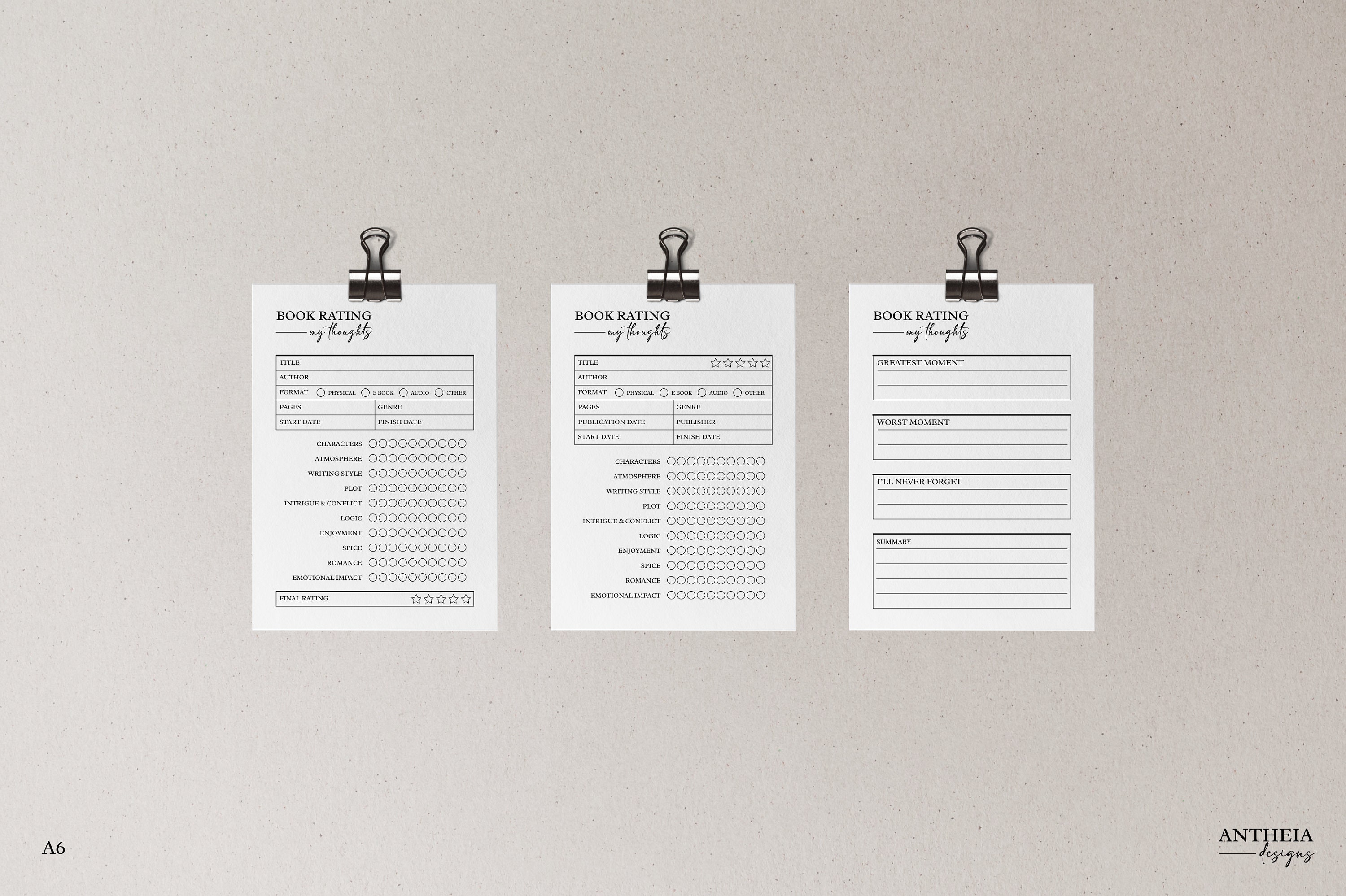 Book Rating, Printable Detailed Book Review, Book Review, Reading ...