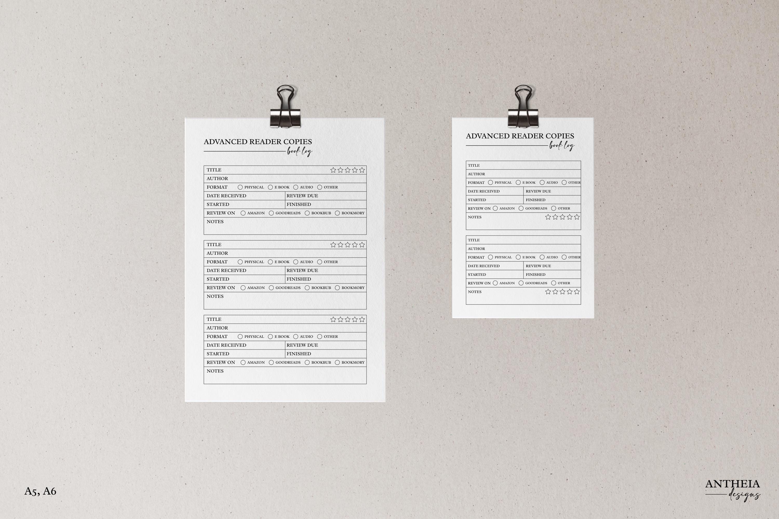 ARC Reading Log: Detailed Printable Book Tracker (digital Download) - Etsy