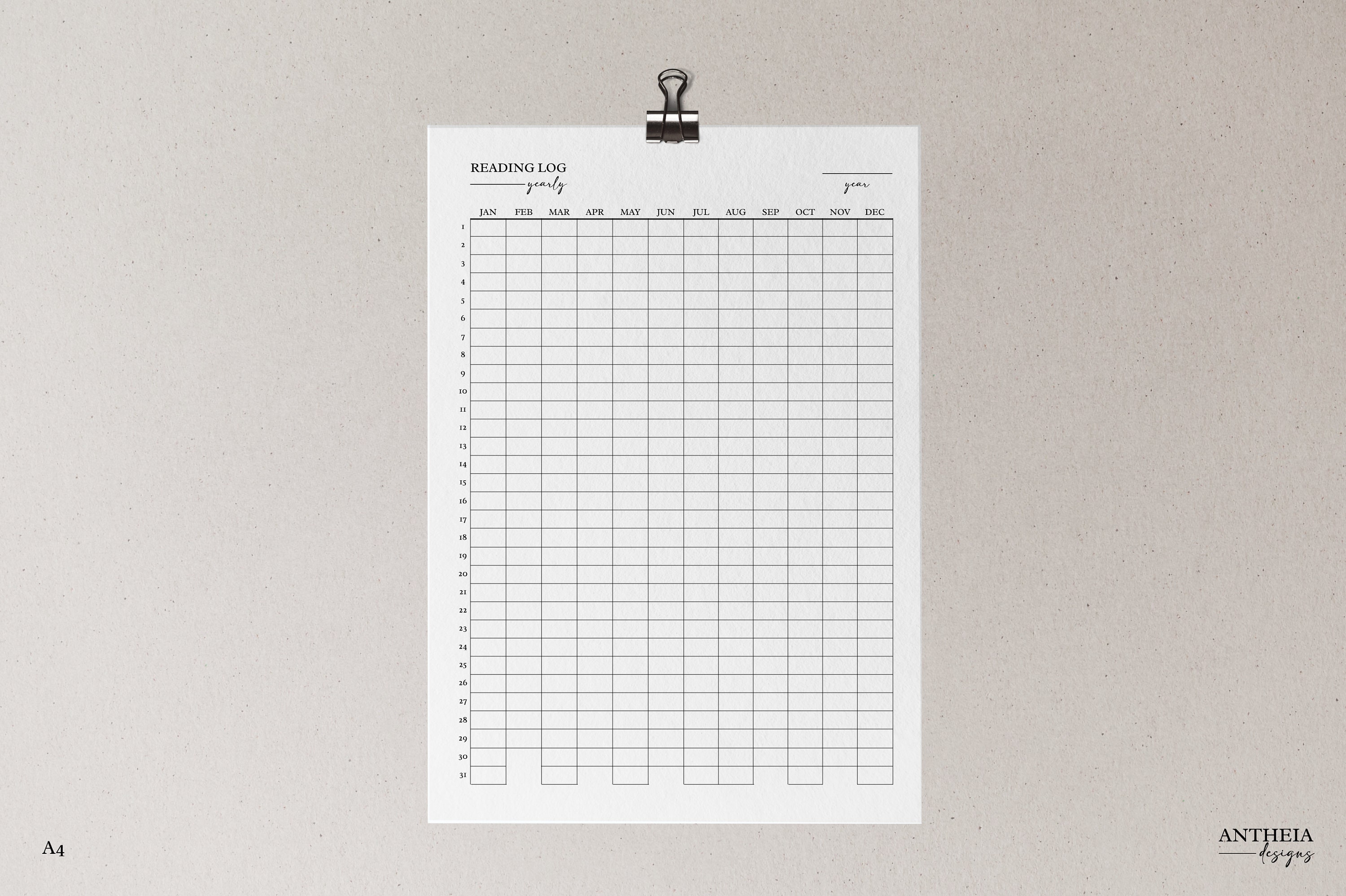 Yearly Reading Log: Printable Book Tracker (digital Download) - Etsy