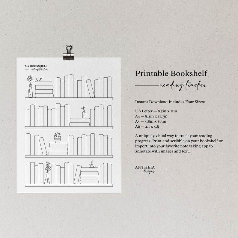 Printable Reading Tracker Bookshelf (digital Download) - Etsy