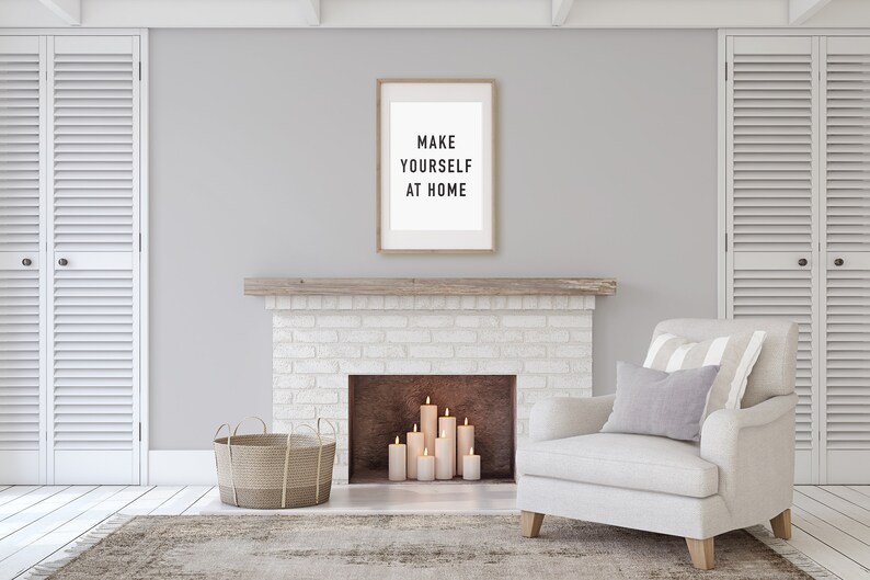 Make Yourself at Home Sign Large Printable Sign, Horizontal Quote Print ...