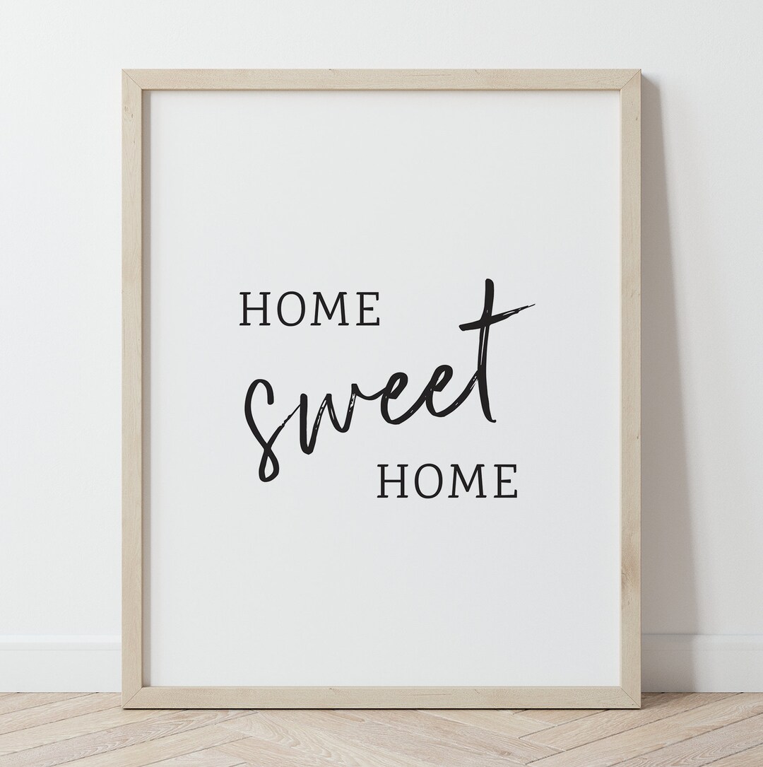 Home Sweet Home Sign | Large Printable Sign, Horizontal Quote Print - Etsy