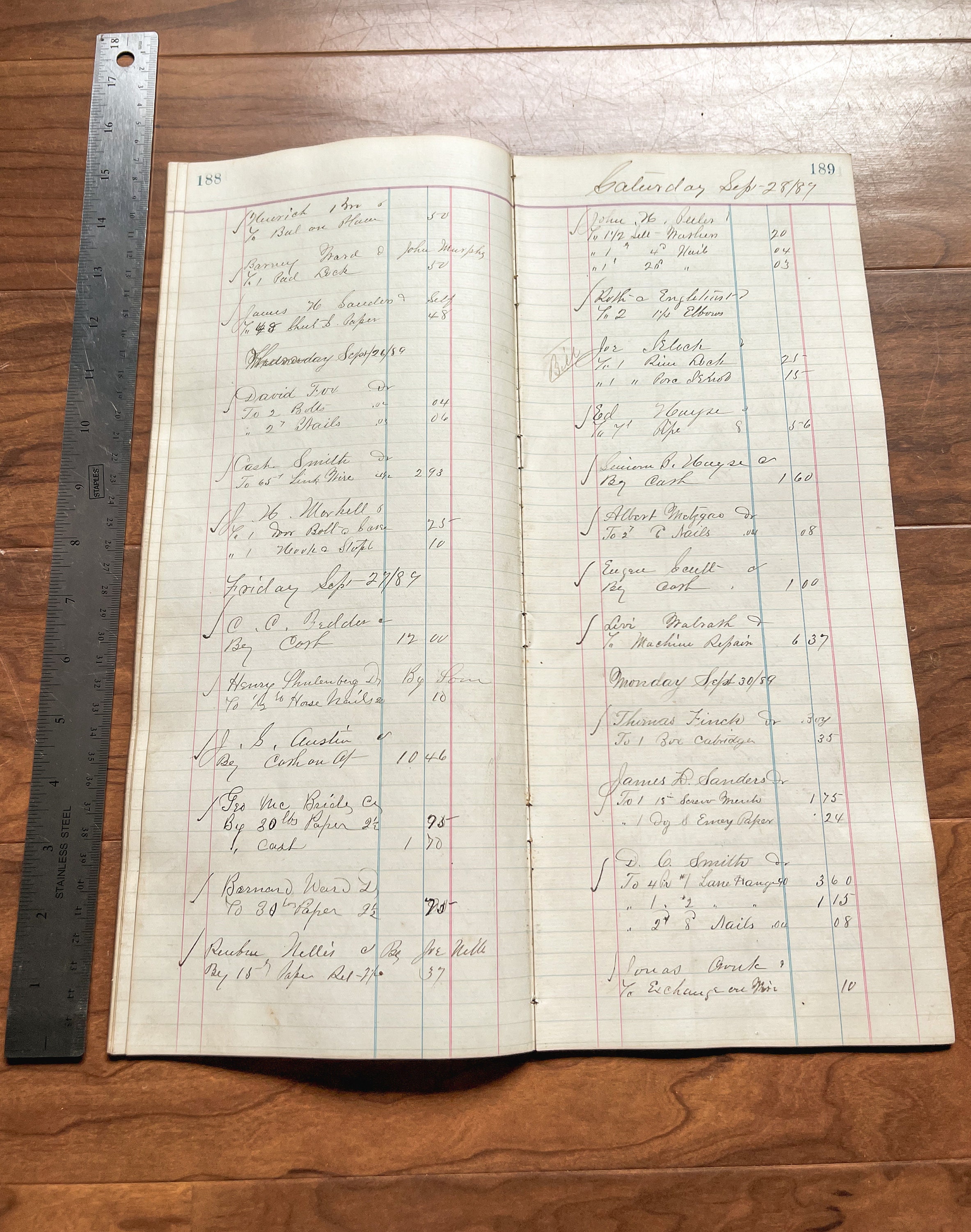 Tall Skinny 1800s Antique Vintage Ledger Pages Collectors Junk Journal ...