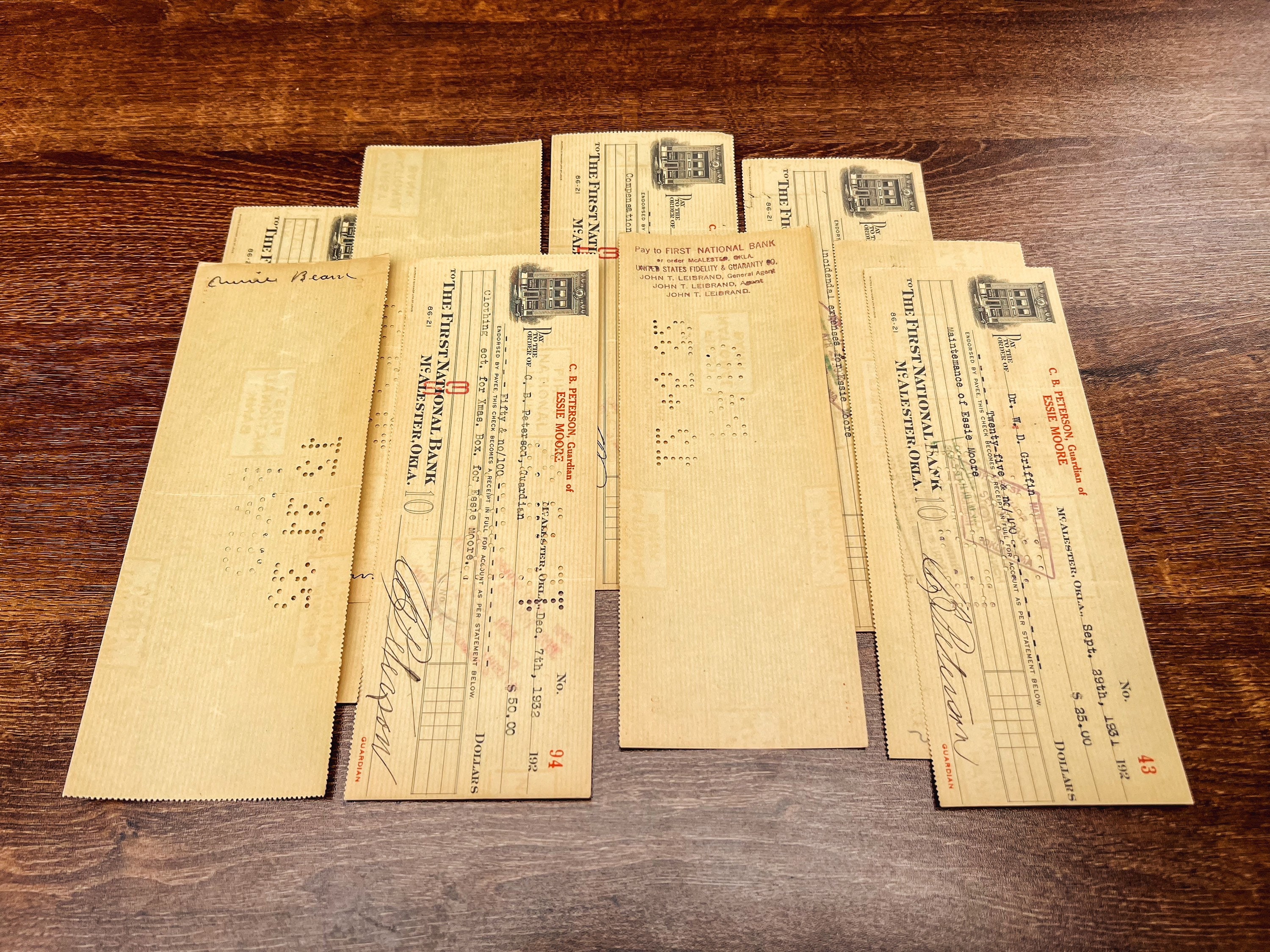 Vintage Assorted Checks Cancelled Blank Bank Check Doctor Note Junk ...