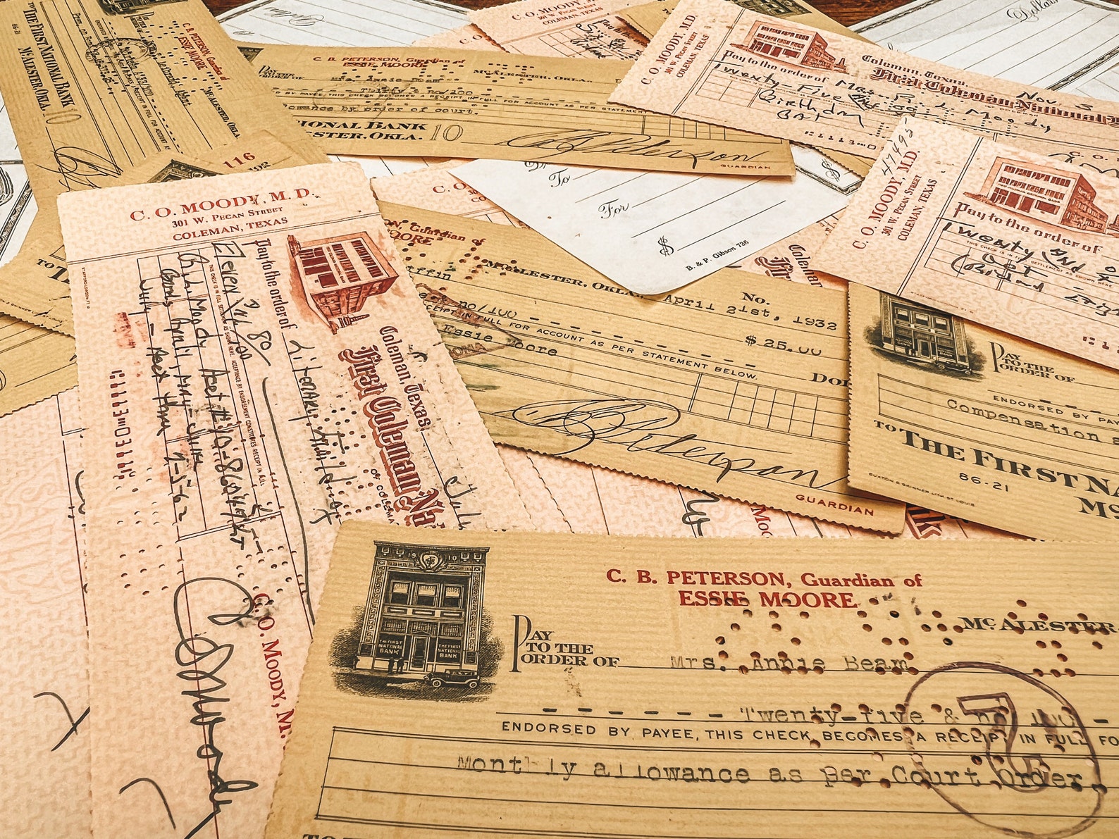 Vintage Assorted Checks Cancelled Blank Bank Check Doctor Note Junk ...