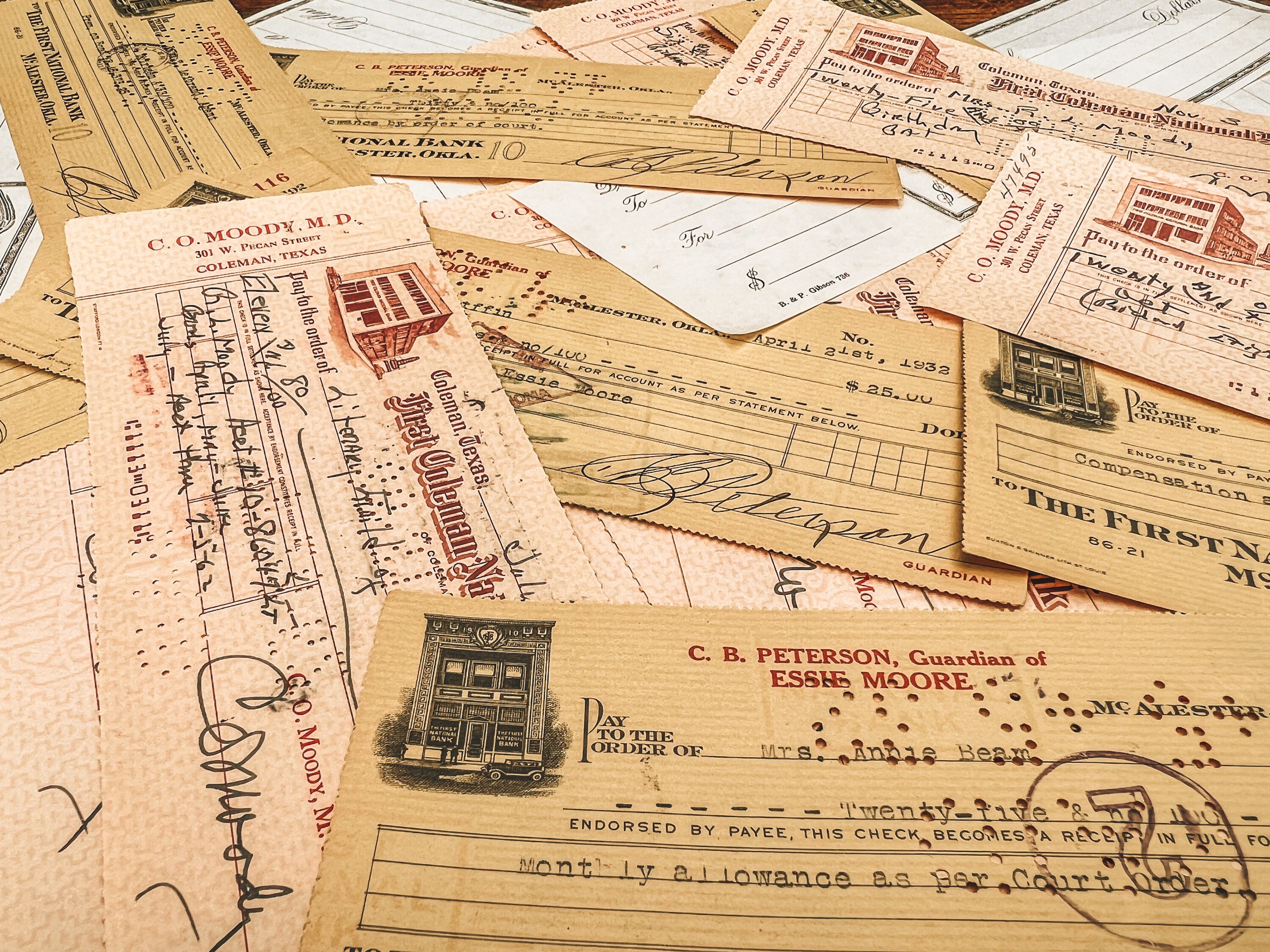 Vintage Assorted Checks Cancelled Blank Bank Check Doctor Note Junk ...