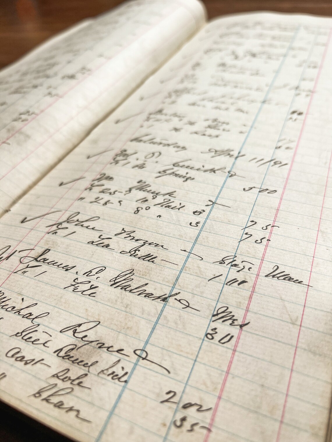Tall Skinny 1800s Antique Vintage Ledger Pages Collectors Junk Journal ...