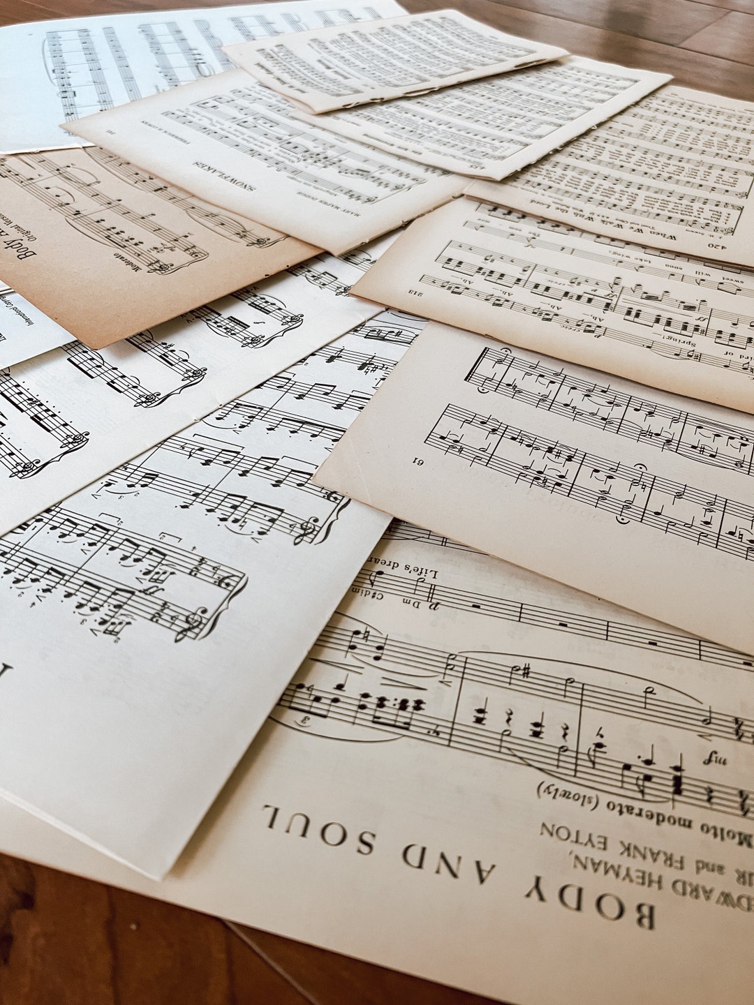 Large Set of Vintage Music Sheet Paper Sampler 52 Pieces Junk Journal ...