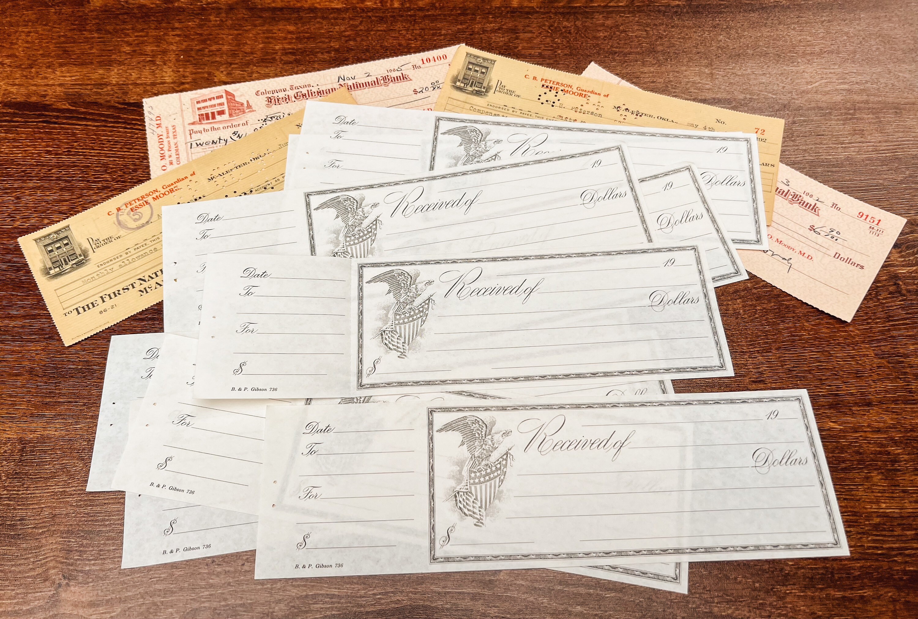 Vintage Assorted Checks Cancelled Blank Bank Check Doctor Note Junk ...