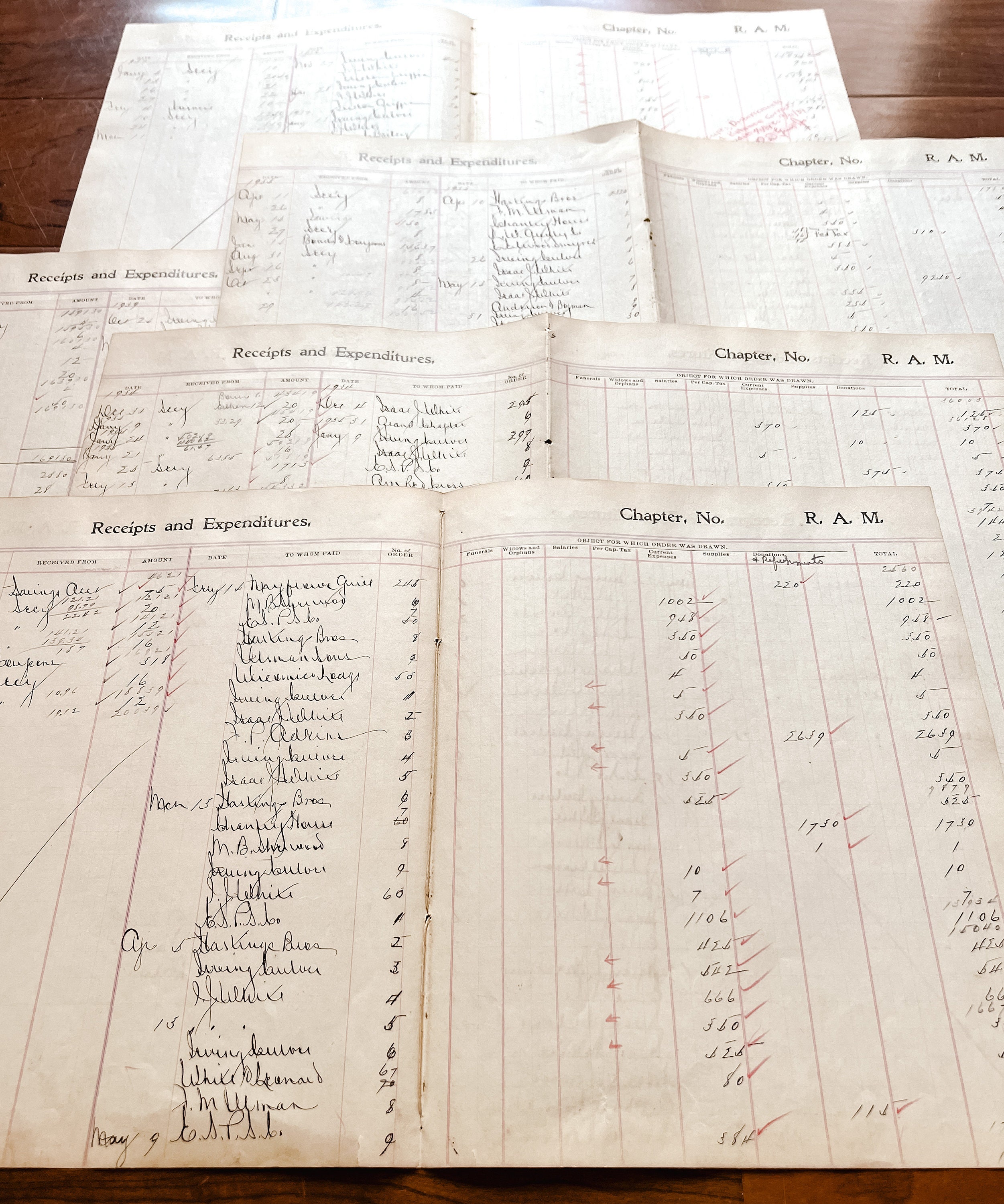 Rare Early 1900s Royal Arch Mason Ledger Pages Vintage Collectors Junk ...