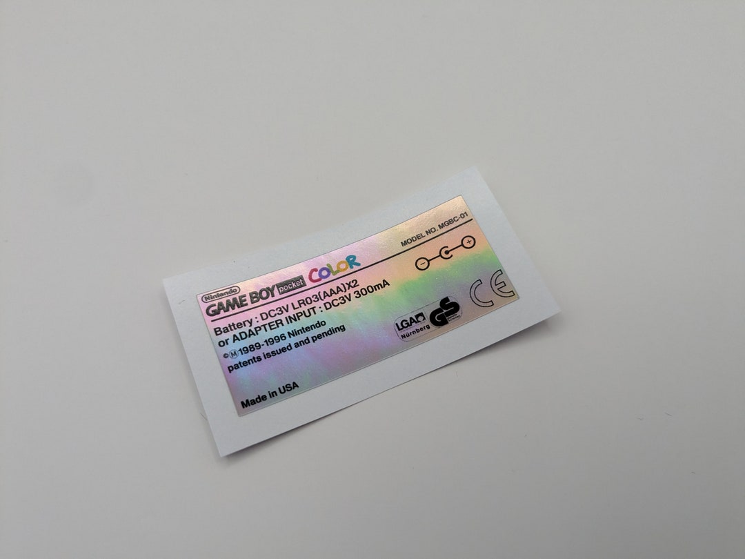 Gameboy Color POCO Label - Gameboy Pocket Color Label - Etsy