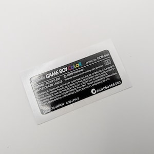 Gameboy Color Label Sticker Black - Etsy