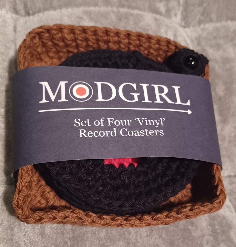 Vinyl Record Coasters With Record Player Holder, Set of 4 Record ...
