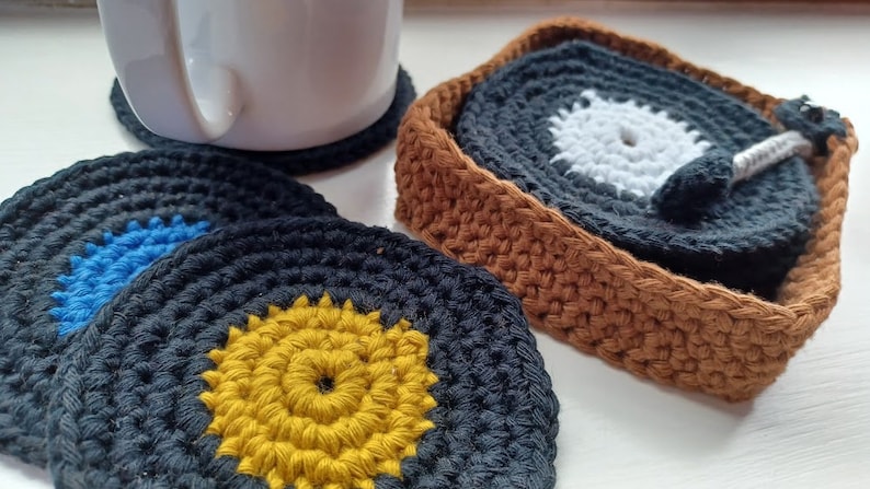 Record Set Crochet Pattern for Record Coasters Easy Crochet Pattern for ...