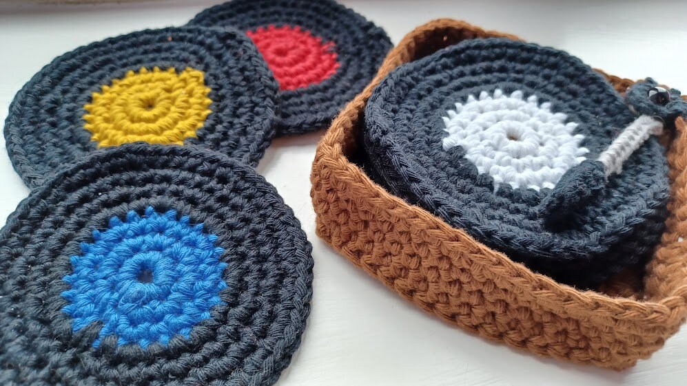 Record Set Crochet Pattern for Record Coasters Easy Crochet Pattern for ...