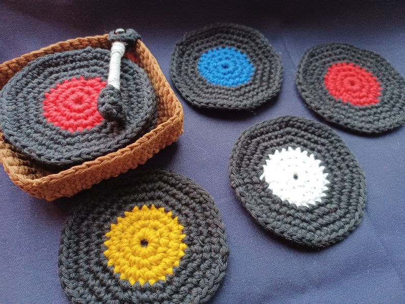 Vinyl Record Coasters With Record Player Holder, Set of 4 Record ...