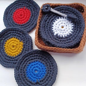 Record Set Crochet Pattern for Record Coasters Easy Crochet Pattern for ...