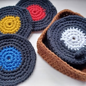Record Set Crochet Pattern for Record Coasters Easy Crochet Pattern for ...