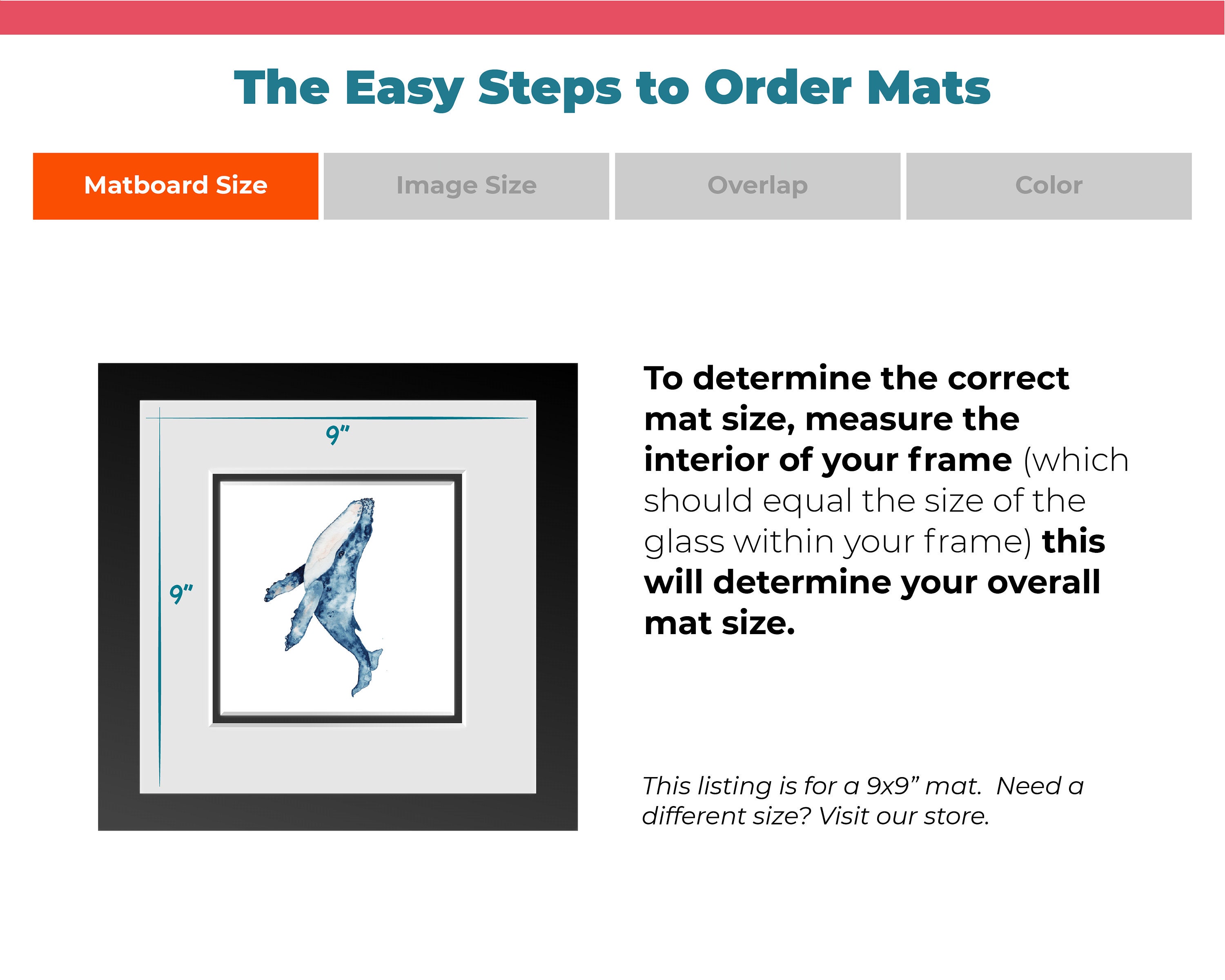 9x9" Premium Double Matboard - Choose Your Custom Matboard Size, Color ...