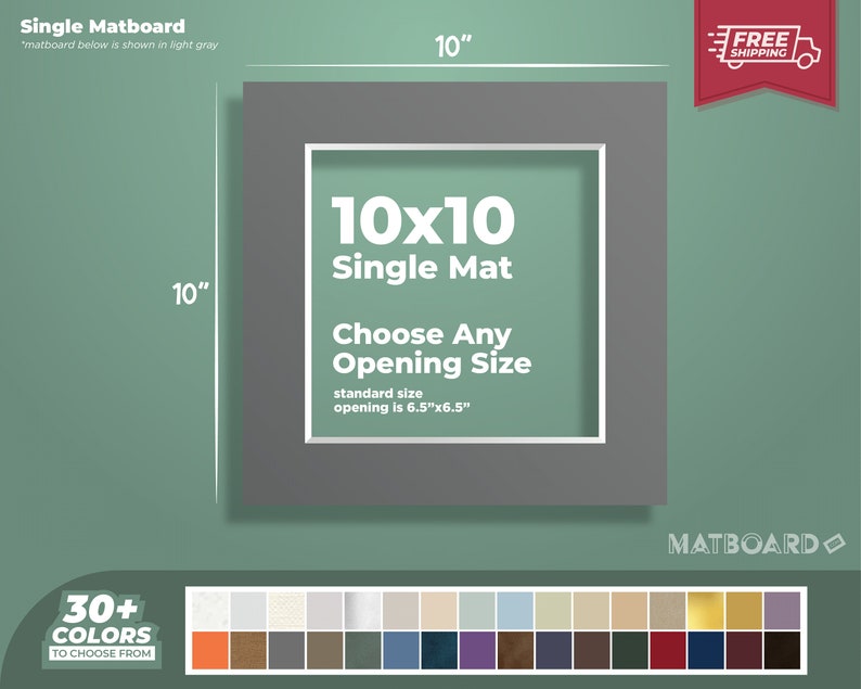 10x10" Premium Matboard - Choose Your Custom Matboard Size, Color, and ...