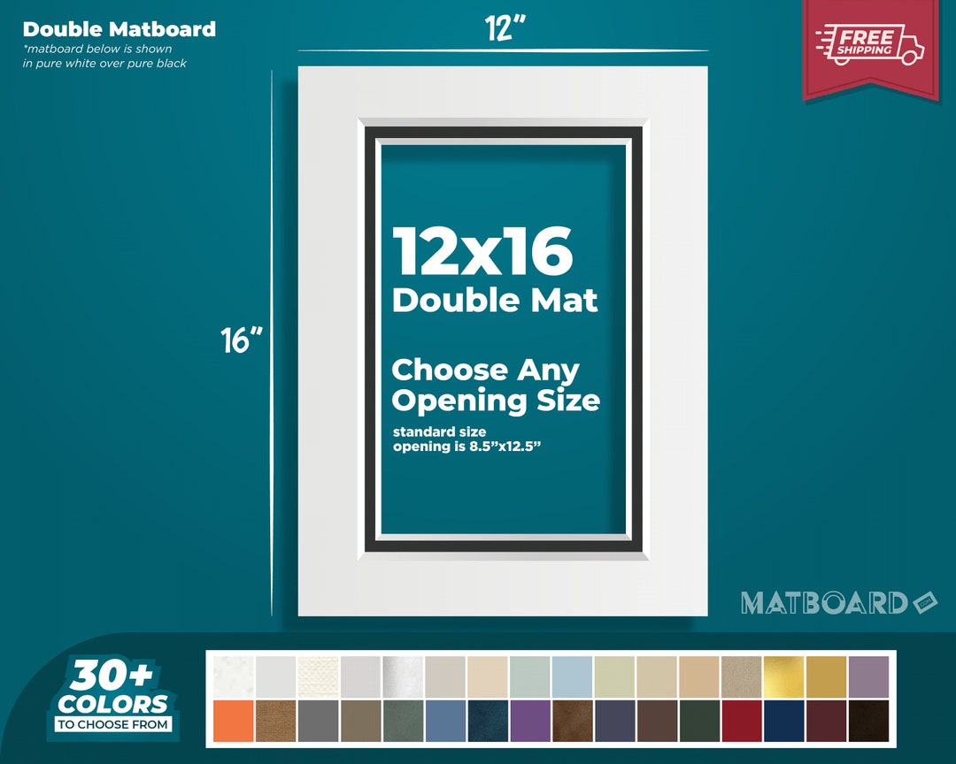 12x16" Premium Double Matboard - Choose Your Custom Matboard Size ...