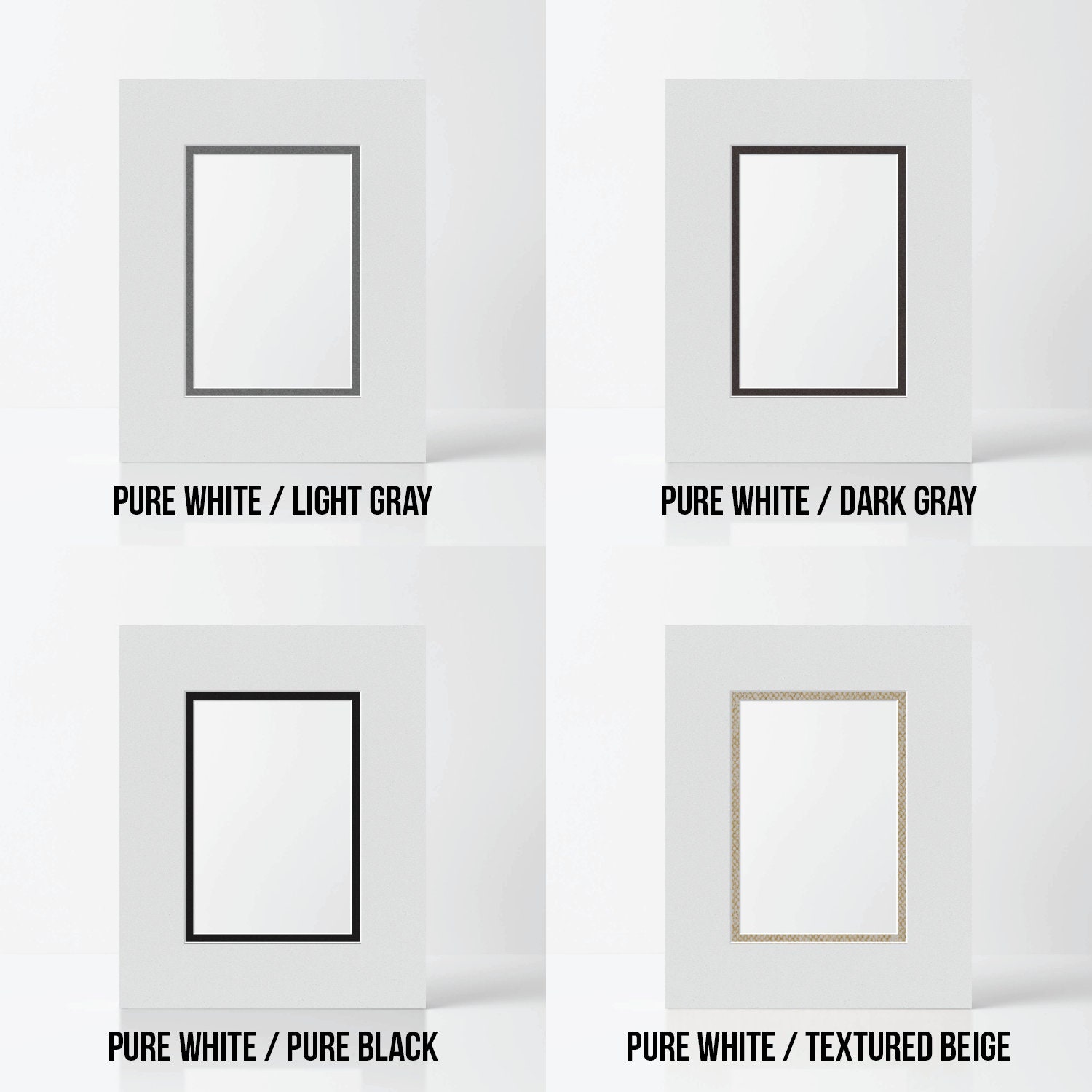 Pure White Double Matboard Color Matboard Photography - Etsy