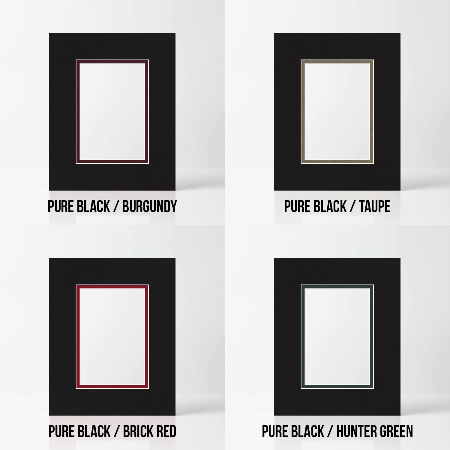 Pure Black Double Matboard Color Matboard Photography - Etsy