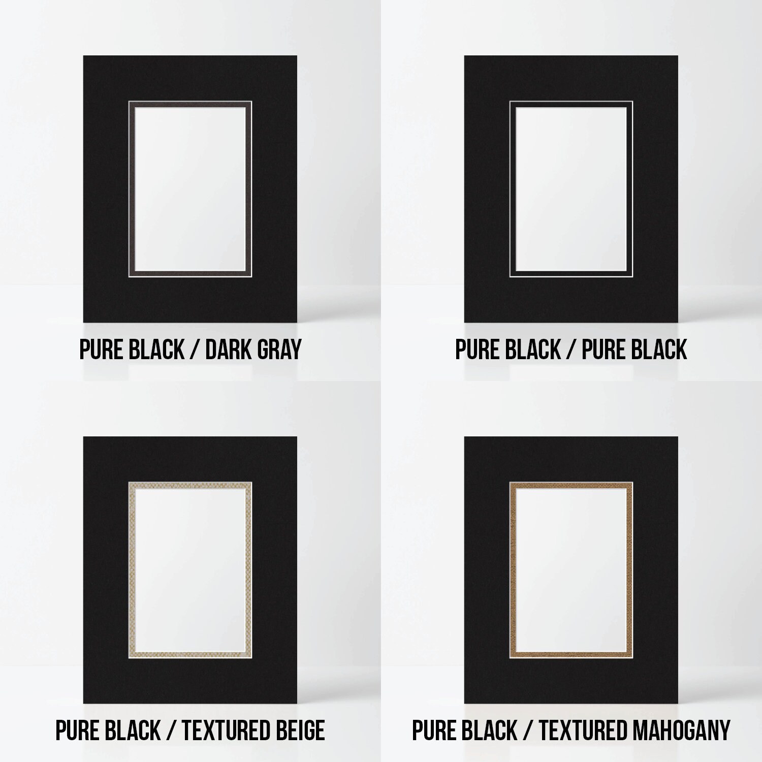 Pure Black Double Matboard Color Matboard Photography - Etsy