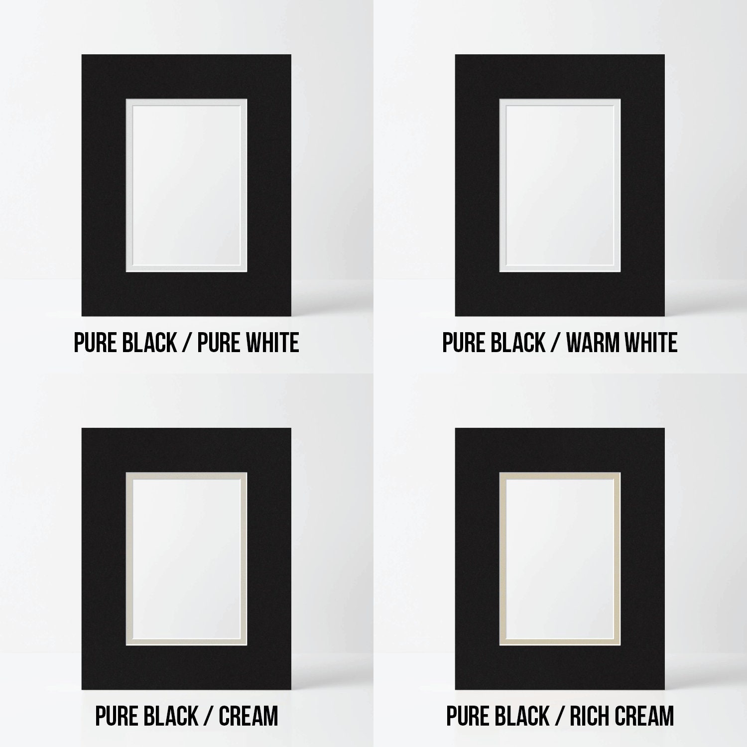 Pure Black Double Matboard Color Matboard Photography - Etsy