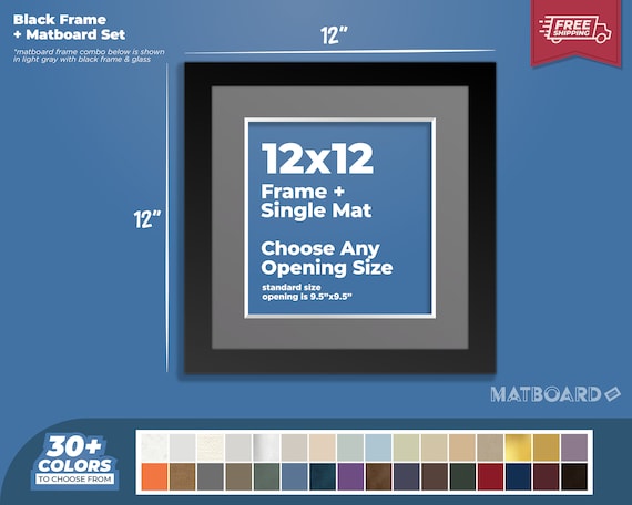 12x12 Picture Frame Single Matboard Set Wood Photo - Etsy