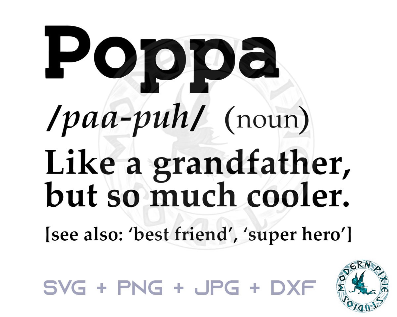 Poppa Definition SVG PNG JPG Digital Cricut Game Sign - Etsy