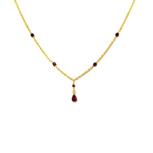 Red Crystal Pendant Necklace With Bead Accents, Two Versions - Etsy