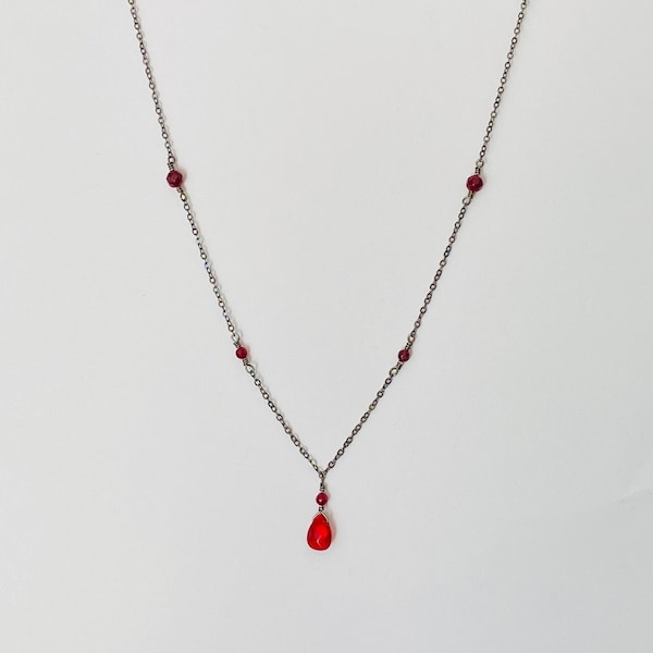 Red Crystal Pendant - Etsy