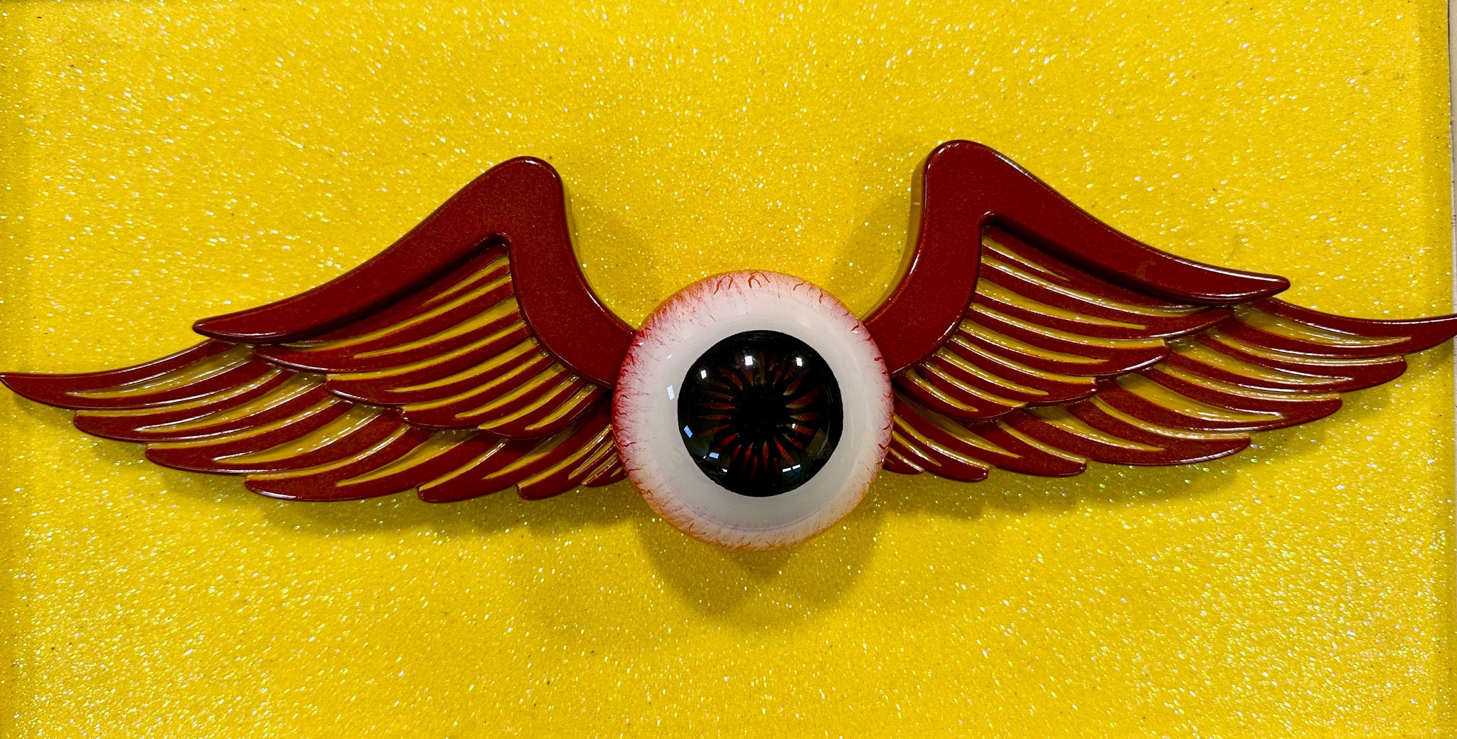 Custom Made 3-dimensional Von Dutch Flying Eyeball Framed Wall Hanging ...