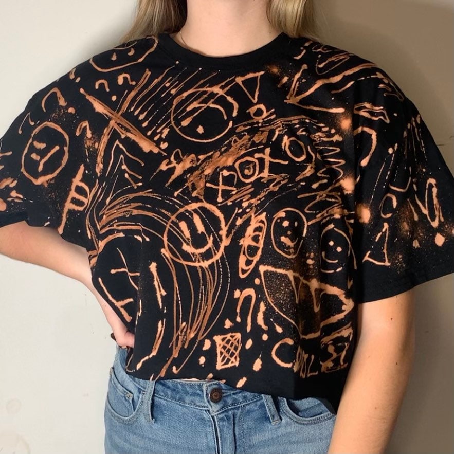 Unique Handmade 1 1 Bleach Dyed T Shirts Mto Etsy