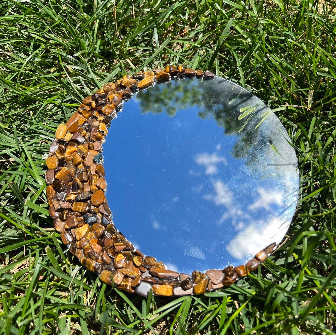 Amethyst Mirror Tigers Eye Mirror Crystal Mirror Tumbled - Etsy