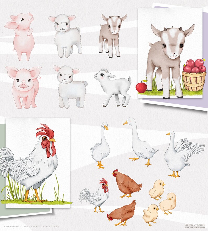 Farm Clipart Barn Clipart Farm Animal Clipart Cow Clipart - Etsy