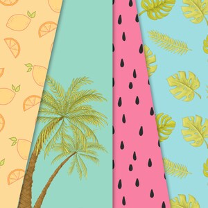 Beach Digital Paper, Surfboard Seamless Pattern, Summer Paper Pack ...
