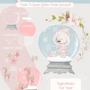 Winter Scene Clipart Snow Adorable Complete Clipart Set Winter Animal ...
