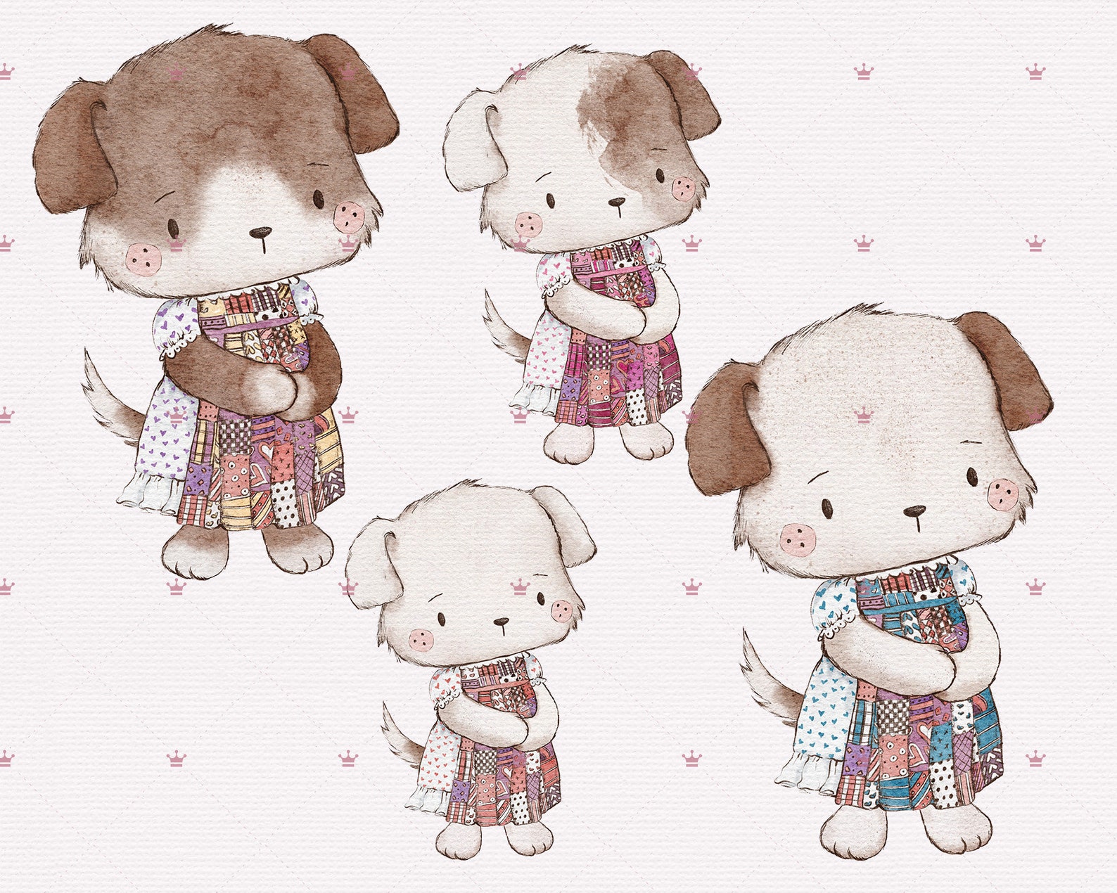 Hand Drawn Dog Clipart Clothed Girl Dog Clipart Dog Clipart - Etsy ...