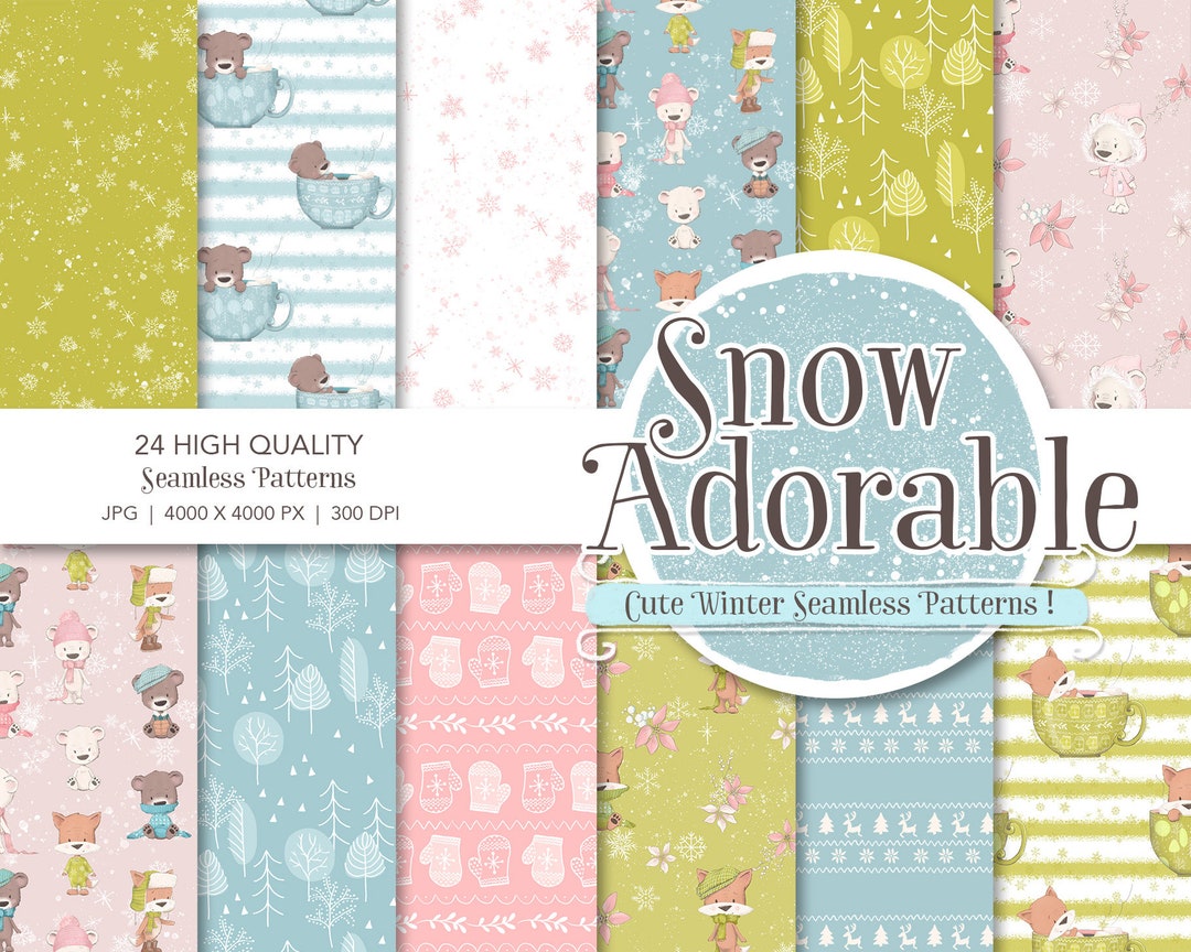 Winter Digital Paper Clipart - Christmas Digital Paper Printable ...