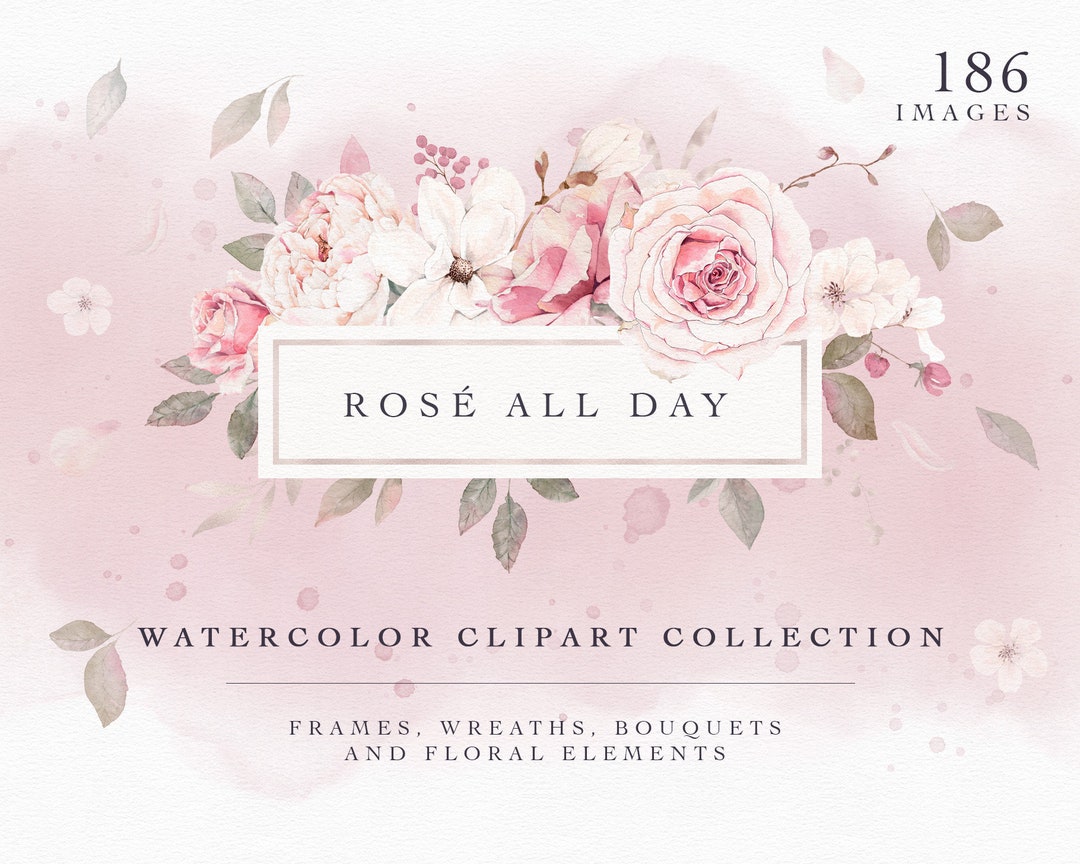 Floral Bouquet Clipart, Wedding Invitation Templates, Watercolor ...