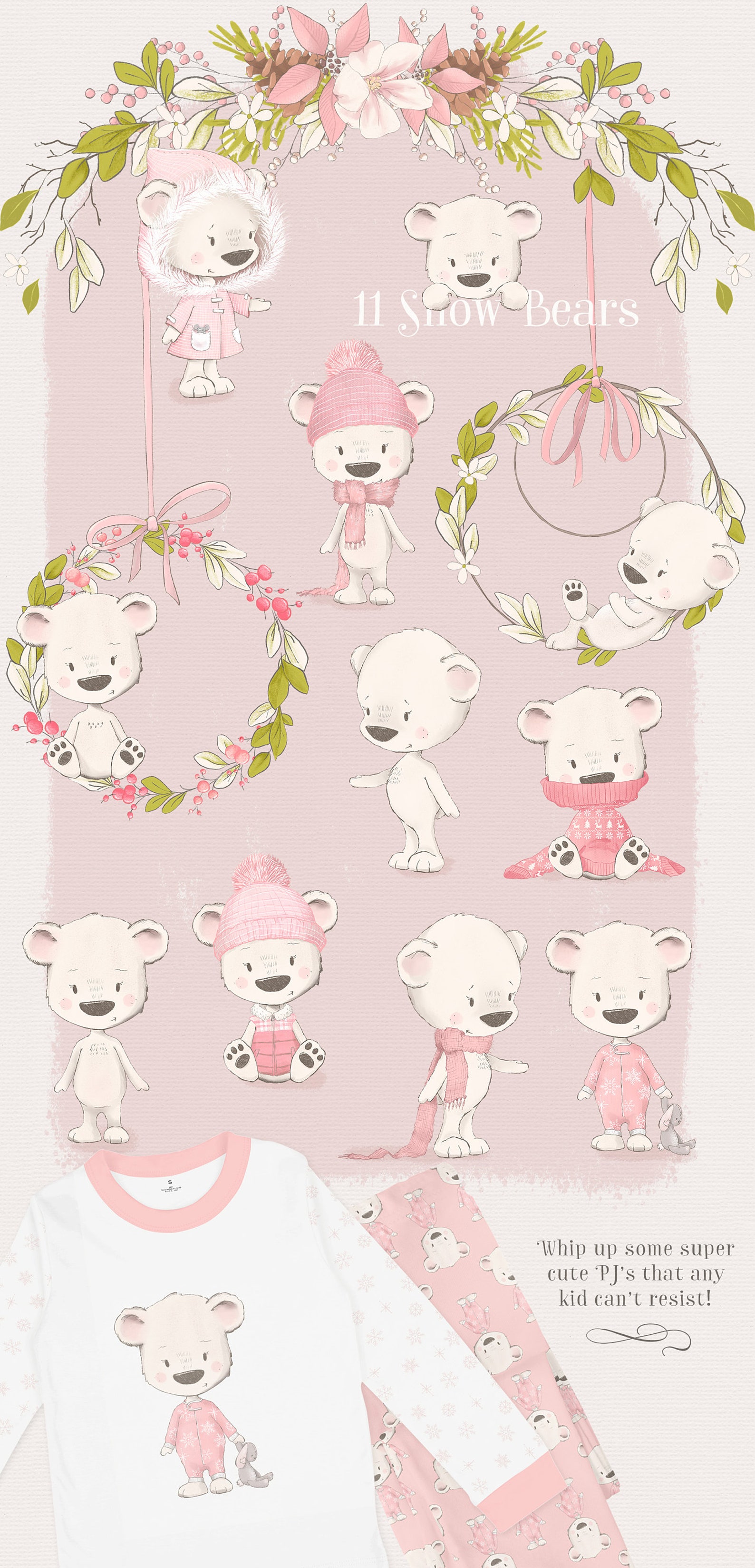 Winter Animals Clipart Set: Bears, Foxes, Reindeer (PNG) - Etsy